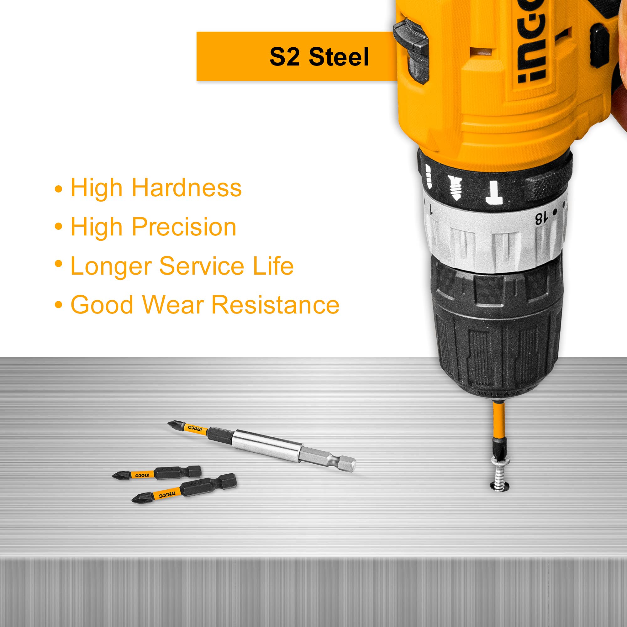 INGCO 50 Piece Impact Screwdriver Bit Set AKDL25002