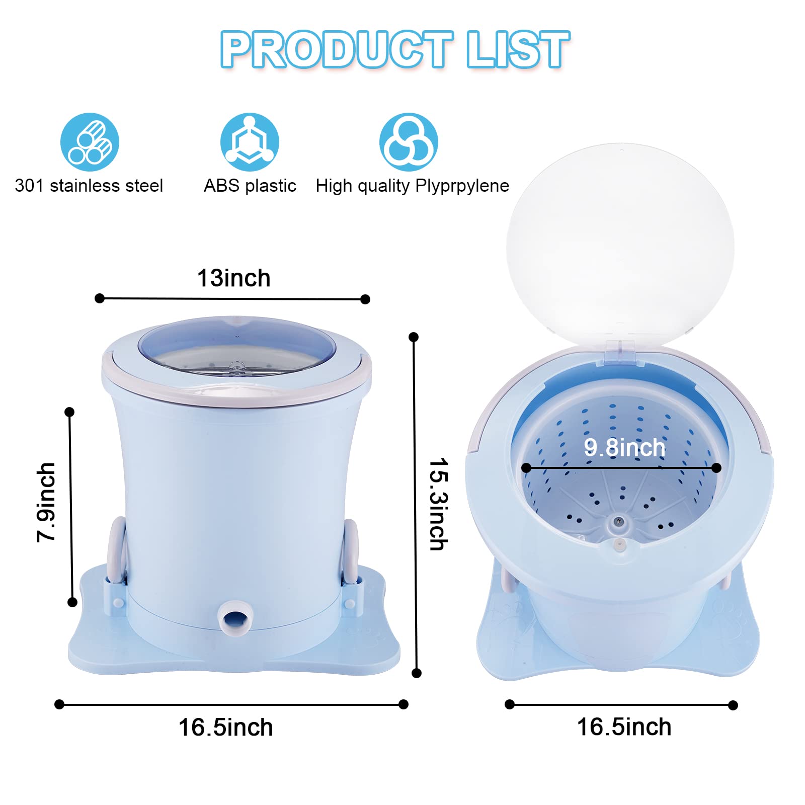 Manual Clothes Dryer Portable Mini Dryer Compact Spin Dryer Non electric Laundry Dryer for RV, Camping, School, Apartment, Dorm (Green)