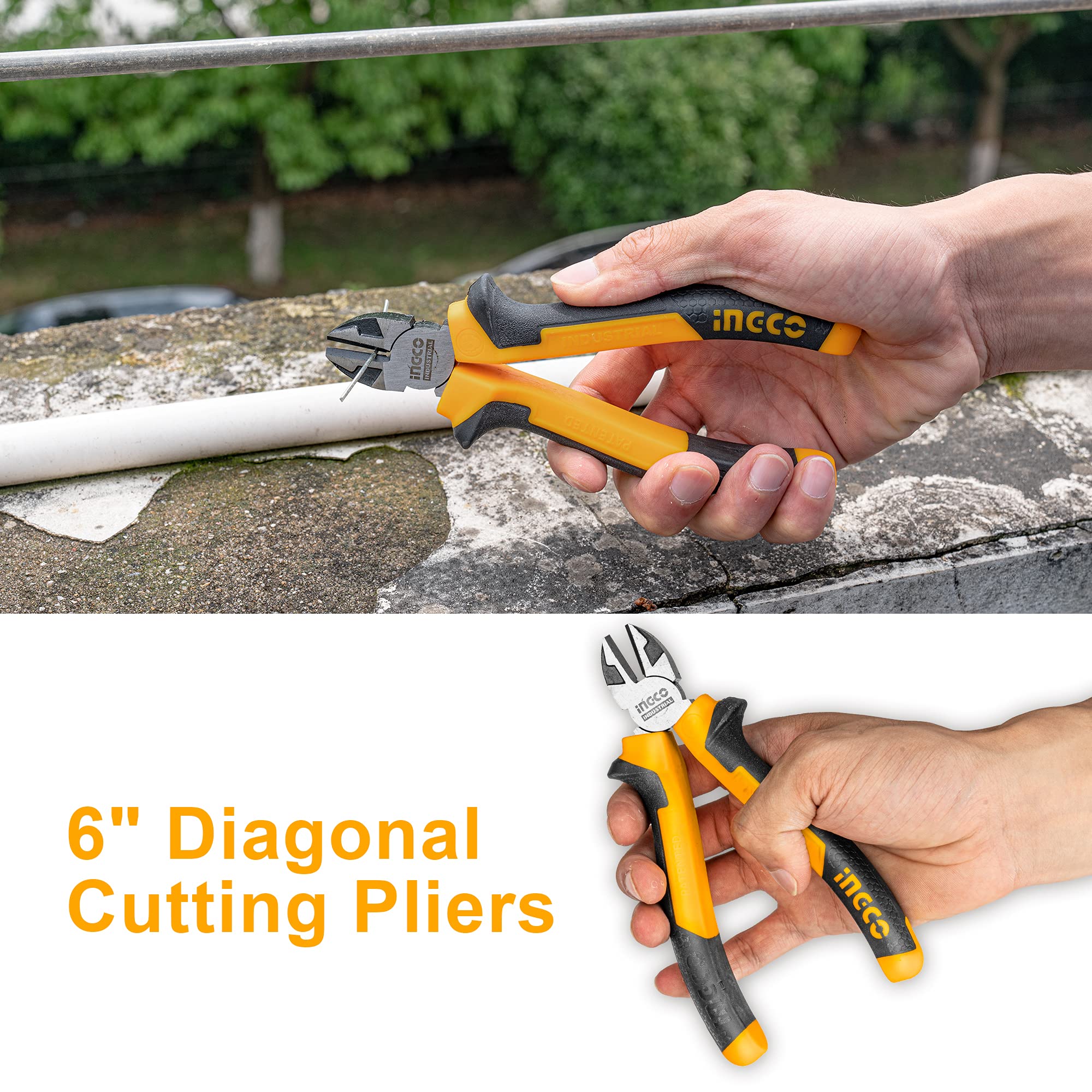 INGCO Pliers Tool Set, 3pcs Small Plier Set, 8 Inch Combination Pliers, 6 Inch Diagonal Cutting Pliers, 6 Inch Needle Nose Pliers HKPS28318