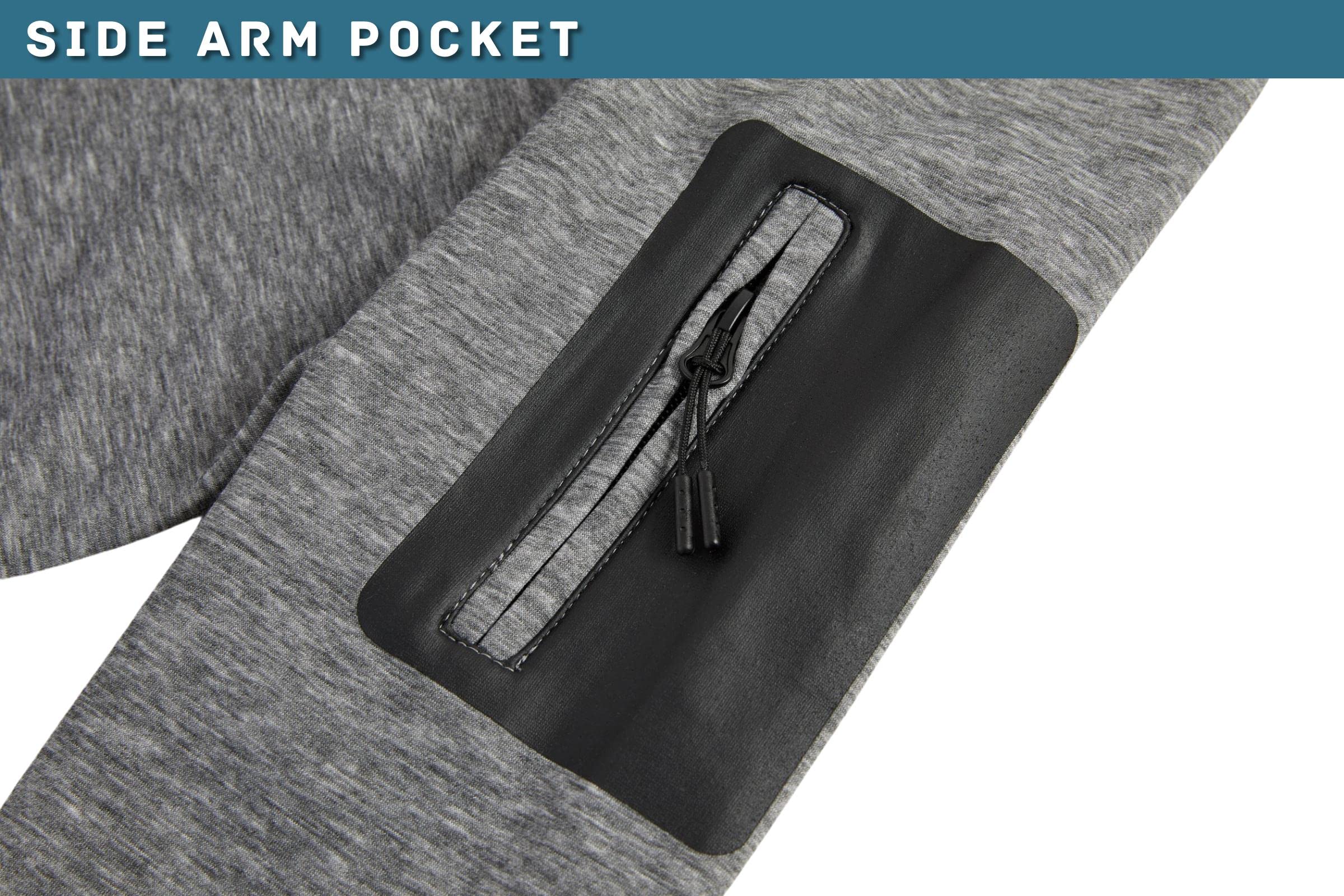 Mens Quarter Zip Athletic Pullover Long Sleeve Dry Fit Active Sports Sweatshirt Running Outdoor Shirts Dark Grey
