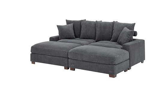 Oadeer Home Modular Sectional, Dark Gray