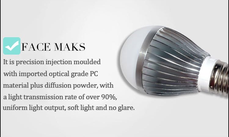 Klgeivb 940nM IR Illuminator, DIY Total Invisible E26 Light Bulb Lamp (3 High Power 3Watt LED), to Enhance Night Vision of IR Capable Cameras, for CCTV Clear Surveillance Images at Night