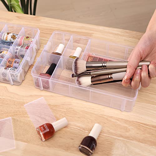 QUEFE 5-Tier Stackable Storage Container Box with 50 Compartments, Plastic Organizer Box for Arts and Crafts, Toy, Fuse Beads, Washi Tapes