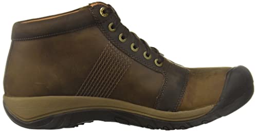 KEEN Men's Austin Mid Height Waterproof Casual Ankle Boot, Chocolate Brown/Brown, 10.5