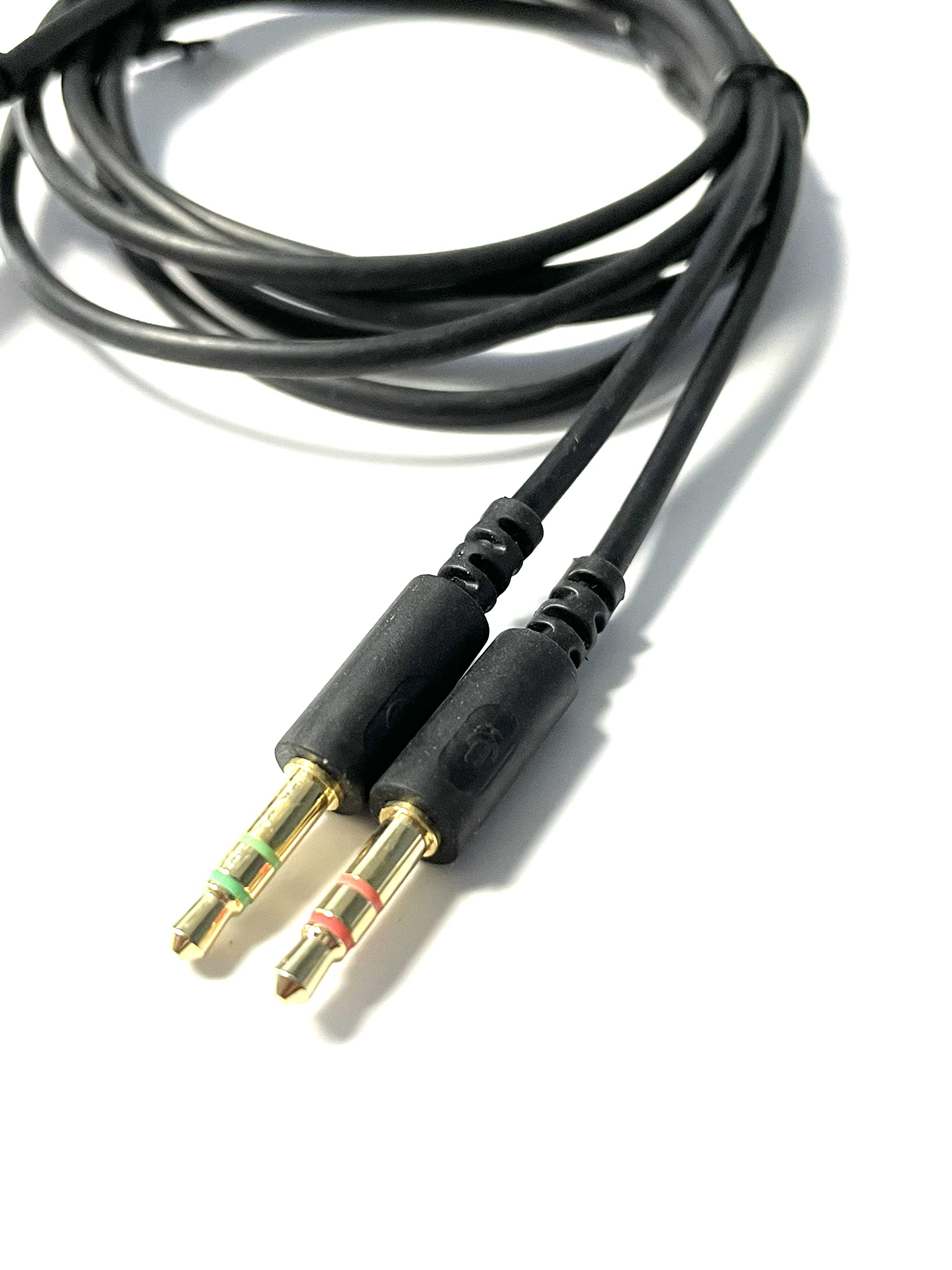 PEGLY 3.5mm Universal 2 in 1 Gaming Headset Audio- Extend Cable for HyperX Cloud II/Alpha-/Cloud Flight/Core Headphone for Computer