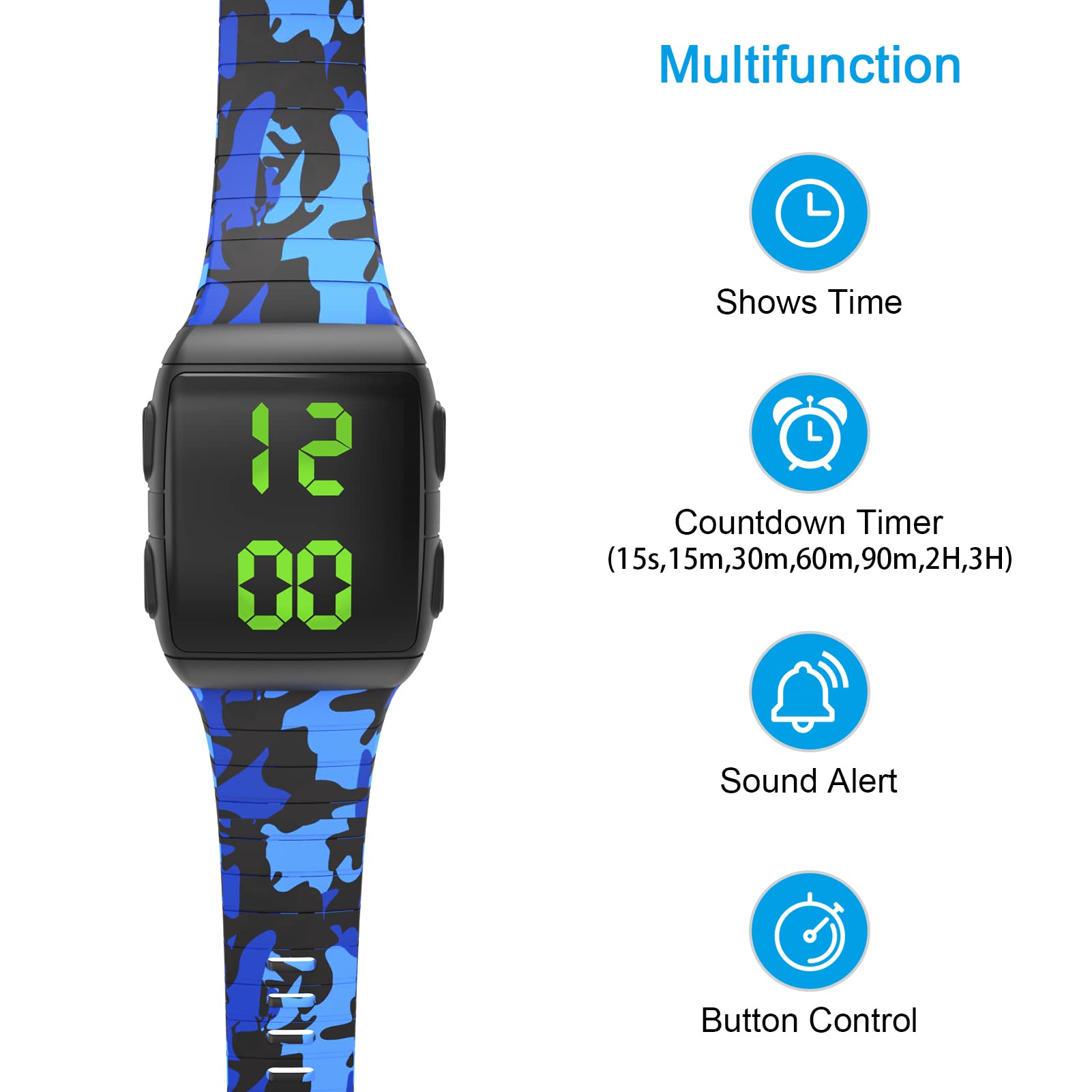 Premium Potty Training Timer Watch, with Countdown Timer - Water Resistant, Rechargeable, Easy to Wear and Set-Up, Smart Sensor, for Babies, Toddlers and Kids Potty and Toilet Training Watch (Blue)