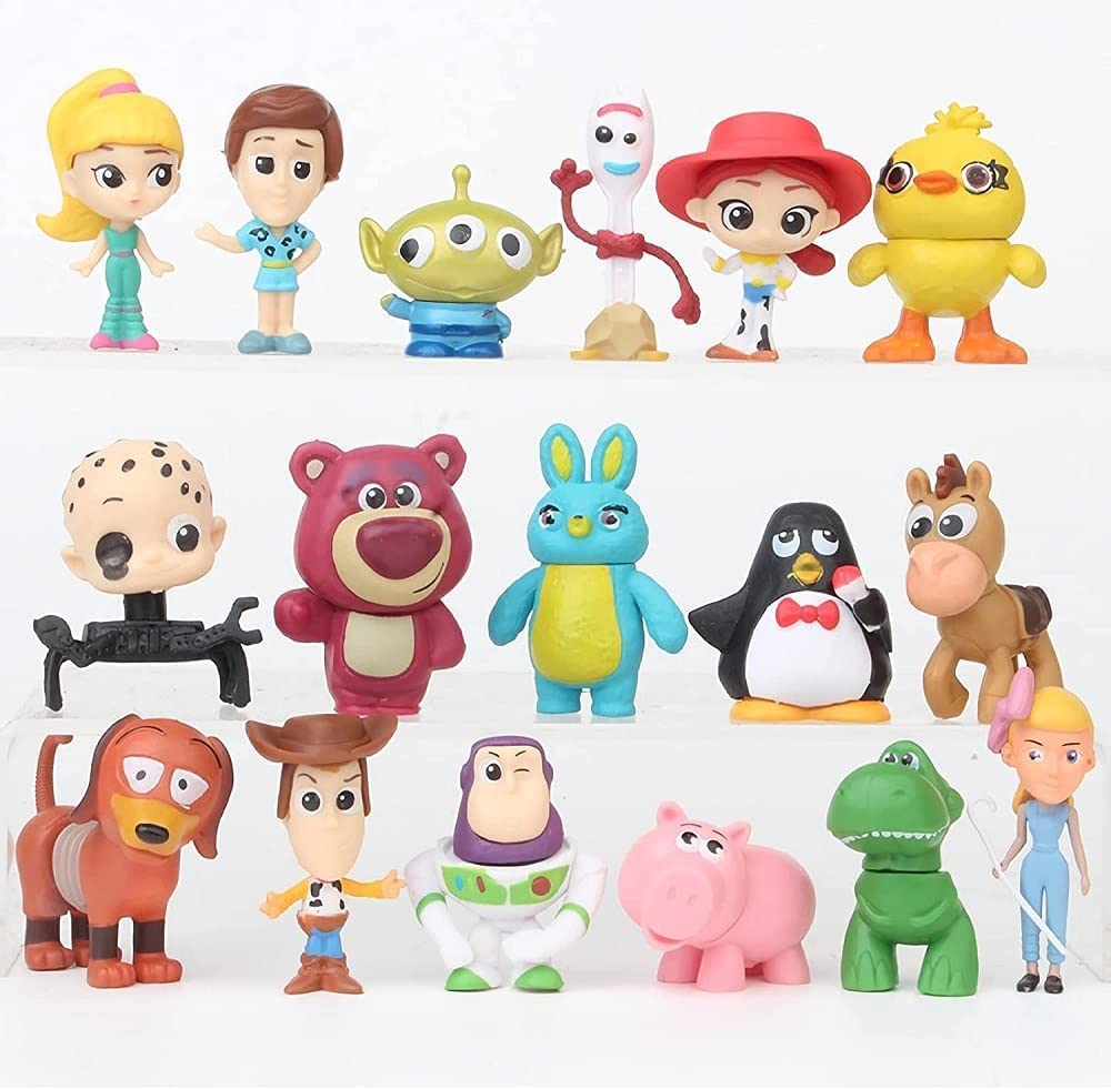 noxozoqm Set Toy Figurines Mini Figures Set Cute Action Figures Birthday Party Cake Decorations (17 Pcs)