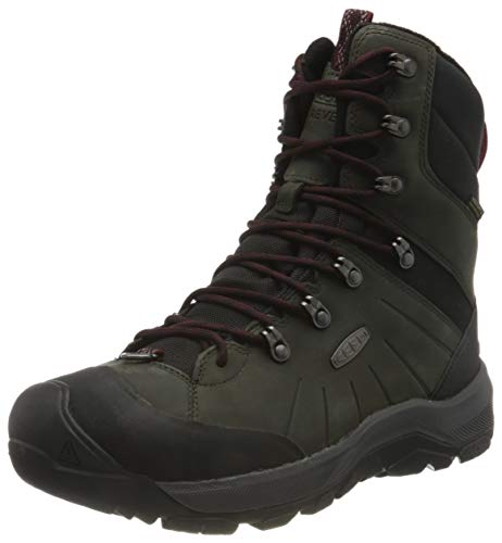 KEEN Men's Revel 4 High Polar Insulated Waterproof Snow Boot, Magnet/Red Carpet, 10.5