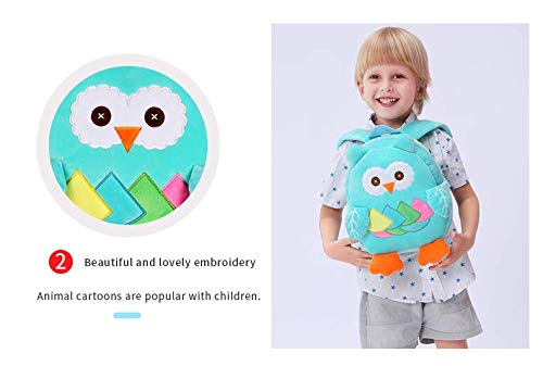 KTKA Cute Toddler Backpack Stuffed Cartoon Animal Mini Schoolbag For Boys And Girls (Blue owl)