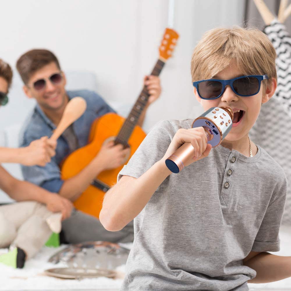 Microphones for Kid 2 Pack Wireless Bluetooth Karaoke Microphone for Singing, Portable Handheld Mic Speaker Music Player Recorder for Christmas, Birthday, Home Party