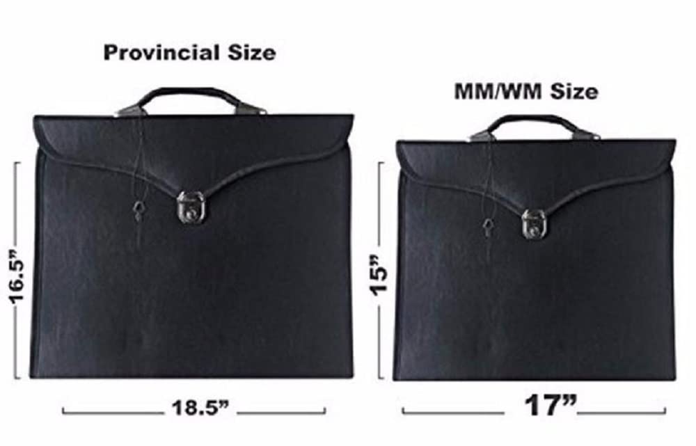 Masonic Regalia Provincial Full Dress Apron Square Compass G Cases [Multiple Colors] (BLACK)