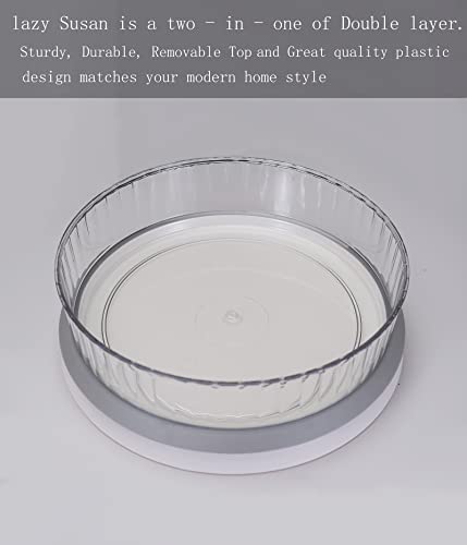 Lazy Susan Organizer, Upgraded 11.3" Clear Lazy Susan Turntable for Cabinet Table, Countertop Fruit Basket, Spice Rack Organizer, Snack Organizer, Spinning Makeup Organizer, Bathroom Etc (1 Pack)