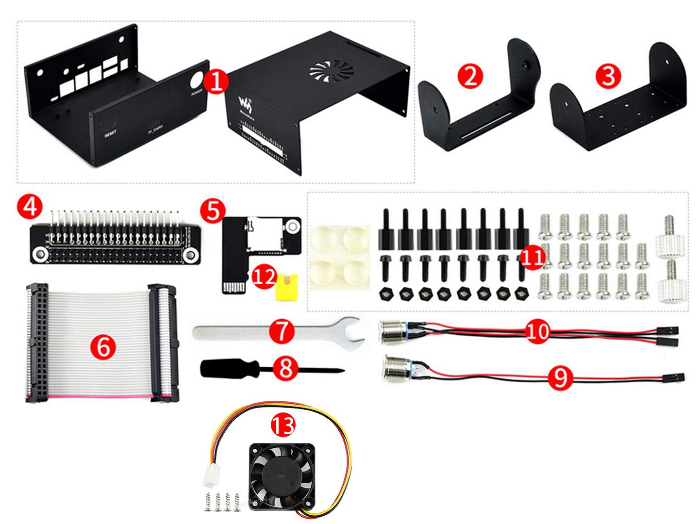 Jetson Nano Metal Case with 5V Cooling Fan Compatible with Jetson Nano Developer Kit B01 (4GB),with Camera Holder Reset,Power Button,for Waveshare IMX219 Series Camera,Wireless-AC8265