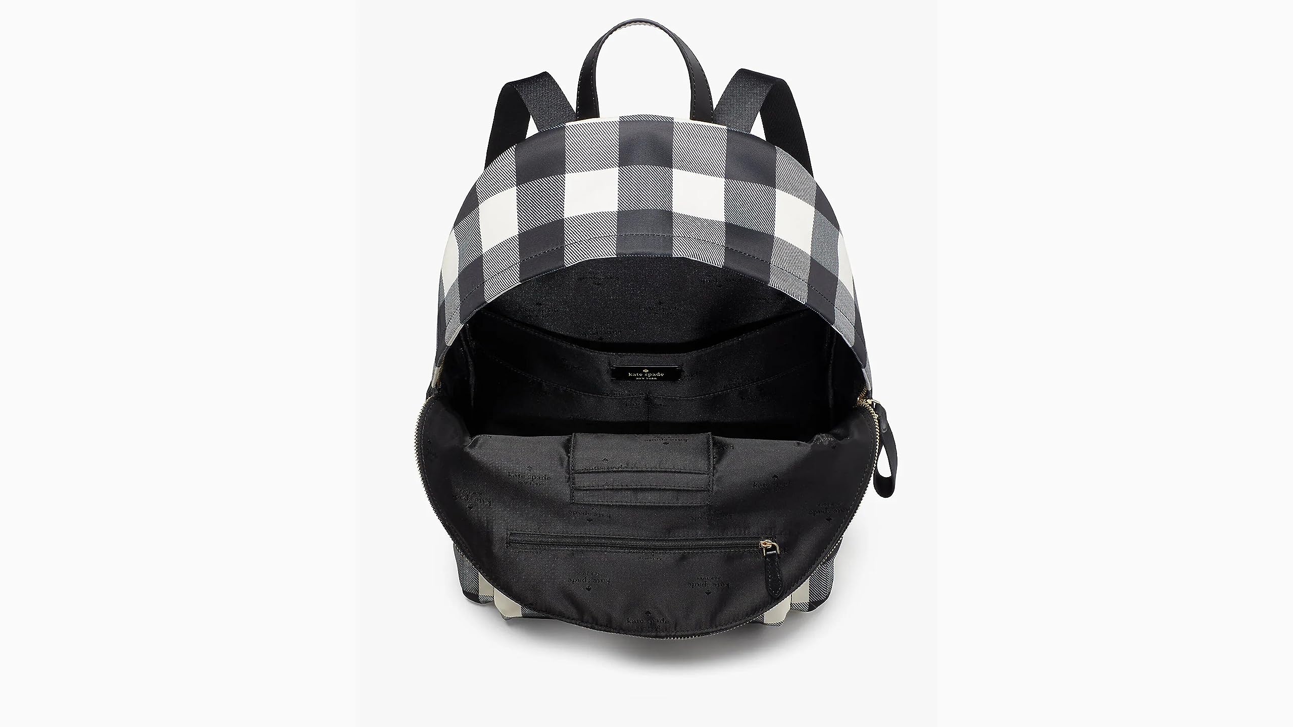Kate Spade New York Chelsea Large Backpack (Black Plaid)