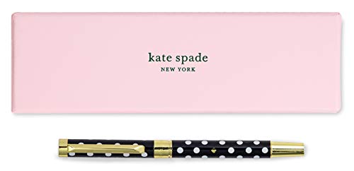 Kate Spade New York Black Ink Ballpoint Pen with Reusable Gift Box, Professional Office Pen for Women Accepts Standard Refills, Polka Dots (black/white)
