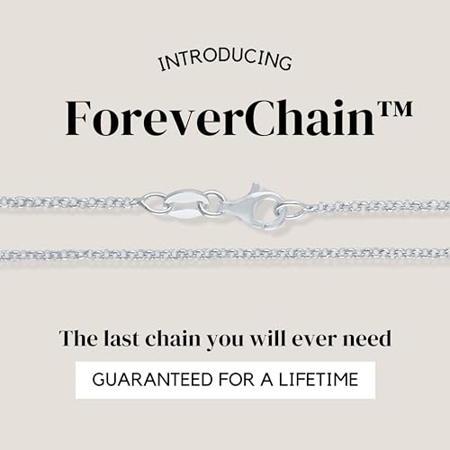 KISPER Silver Diamond Cut Cable Link Chain Necklace β Thin, Dainty, 925 Sterling Silver Jewelry for Women & Men with Lobster Clasp β Made in Italy, 20"