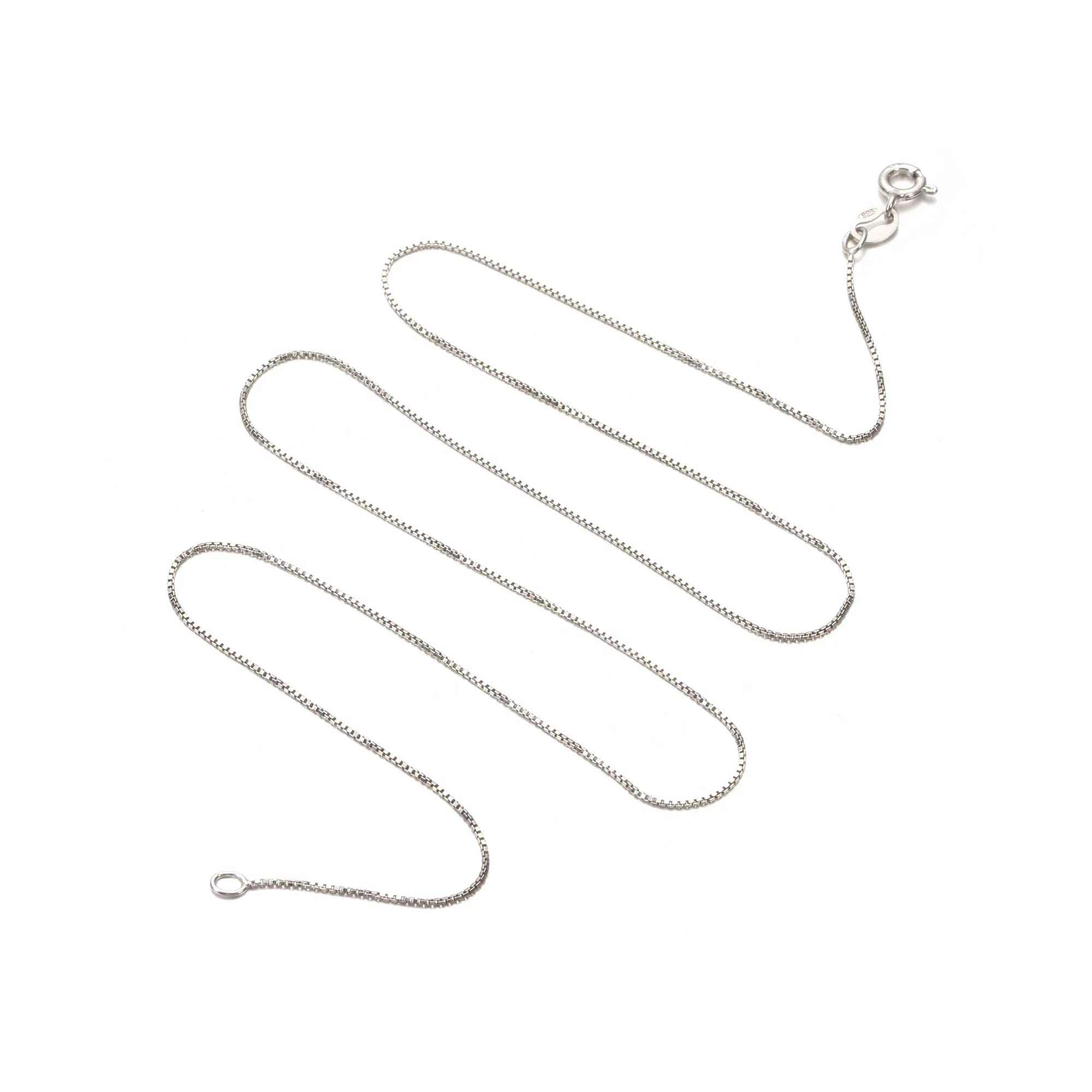 Matoa Solid 925 Sterling Silver Italian 1mm Box Chain Necklace for Women, Super Thin & Strong Necklace Chain 22 Inch