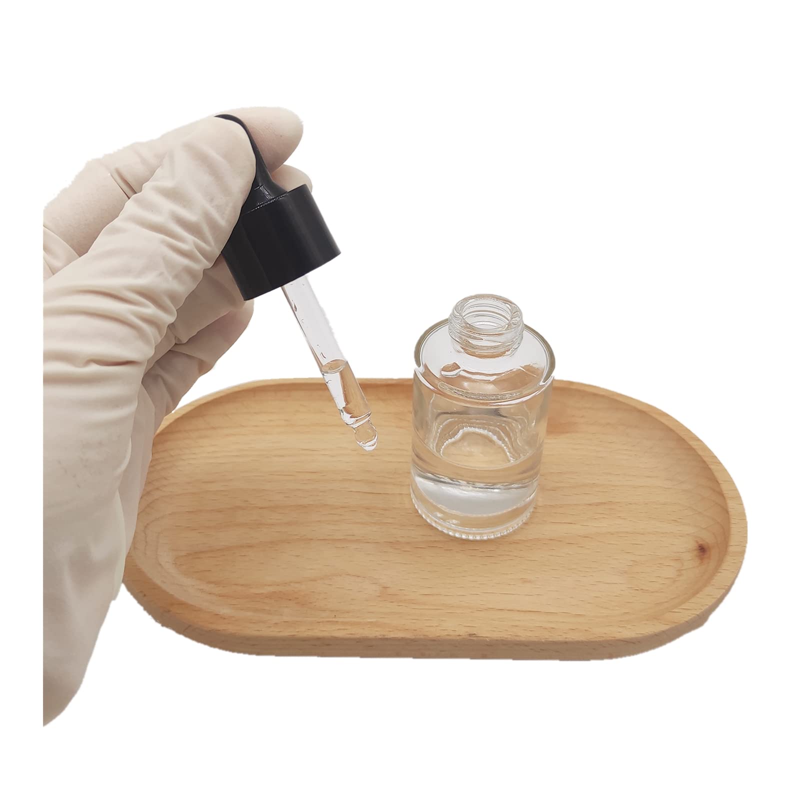 PimyRcyi 1 oz Dropper Glass Bottle,Essential Oil Bottles with Dropper,30ml Serum Container Essence Vials Round(Clear,12PCS)