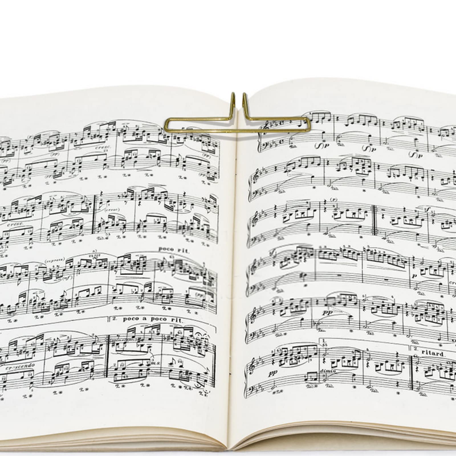 Llewyn Music Book Clip,Metal Music Book Page Holder for Music Sheet,Piano Sheet,Book(4 Pack) (Gold)