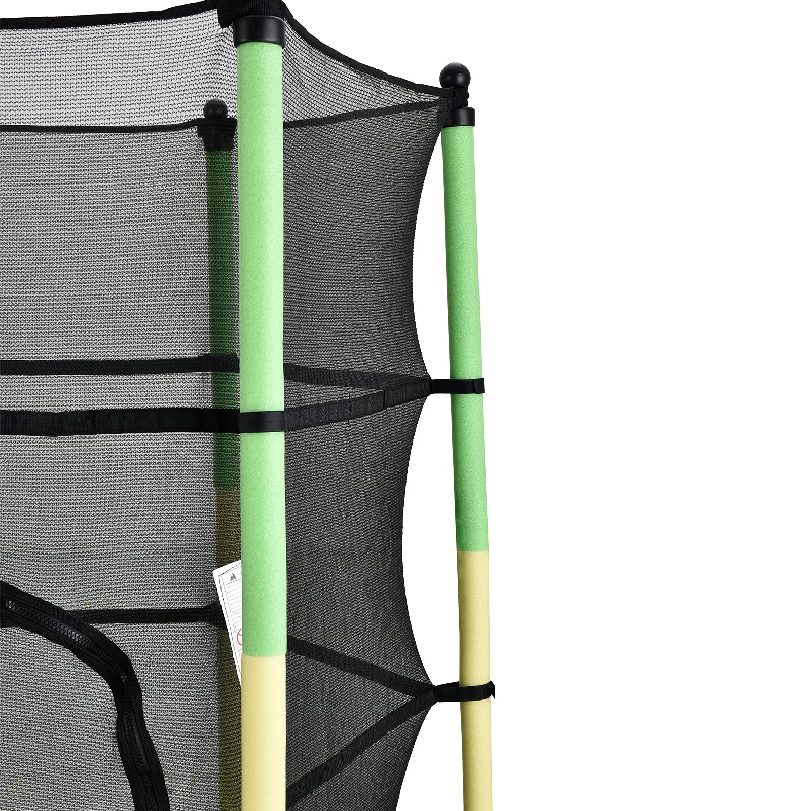 MengK FCH Kinder Trampolin Jumper 140 cm mit gepolsterten Stangen und Sicherheitsnetz, Gelb und Grün