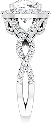 Moissanite World Twisted Infinity Moissanite Ring, Cushion 2.0CT, Moissanite Engagement Ring/Moissanite Wedding Ring/Moissanite Bridal Ring Set, 925 Sterling Silver (7)