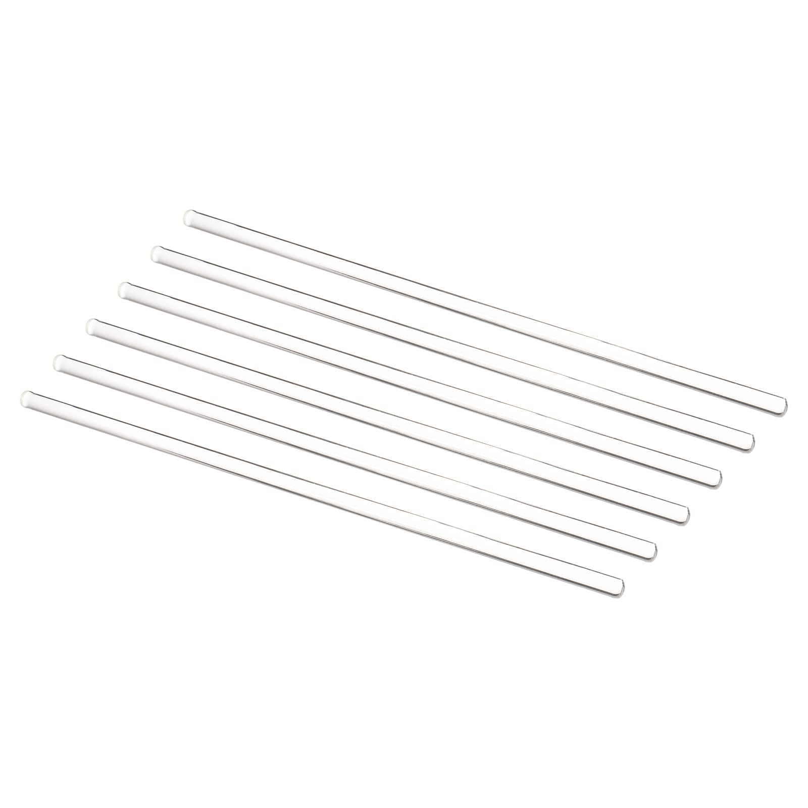 MECCANIXITY 3.3 Borosilicate Glass Stick 7.87" Length 8mm Dia Stir Rod Mixing Tools with Both Ends Round for Lab Kitchen Science 6Pcs