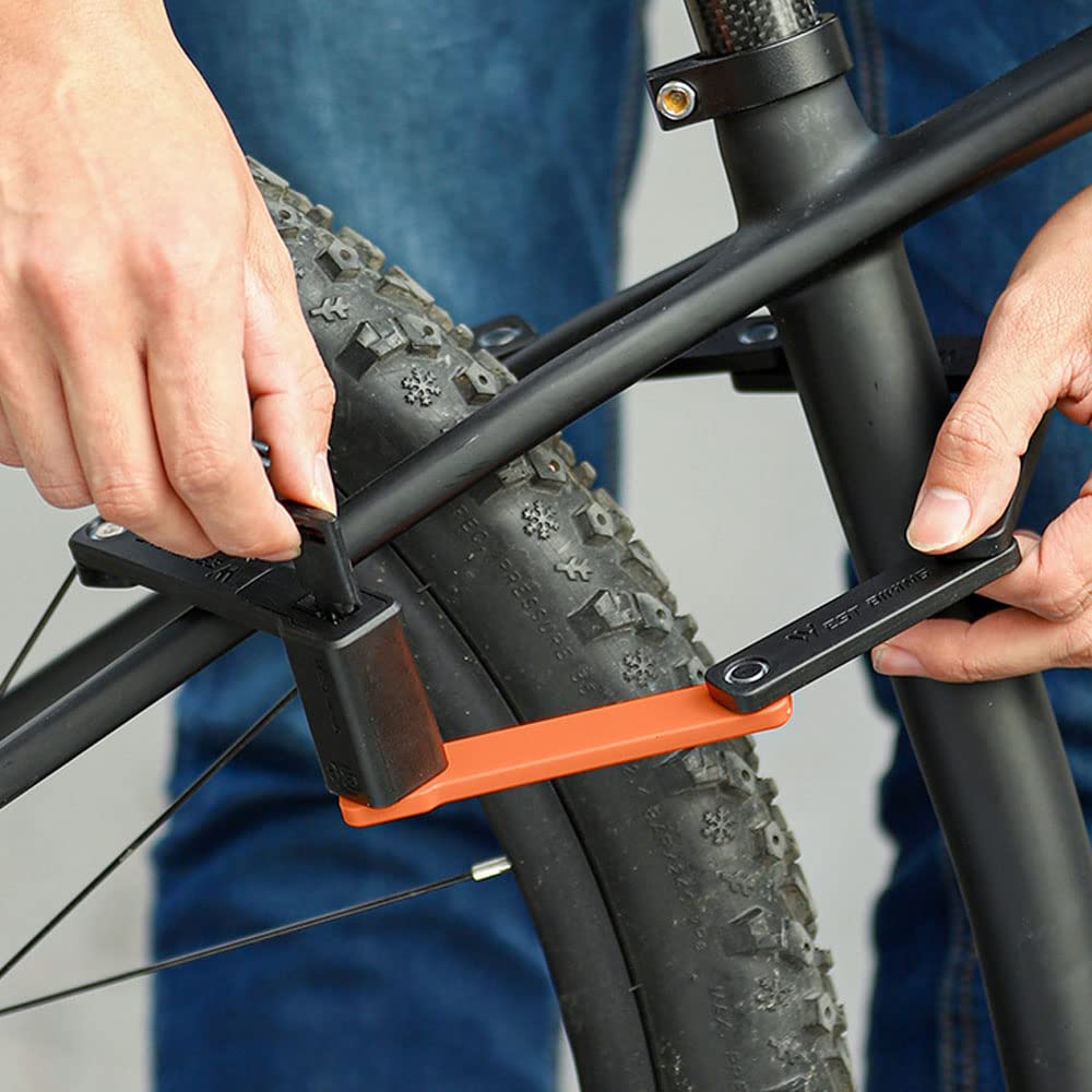 MengK Compact Folding Bike Lock Anti-Theft Chain Lock Heavy Duty Secure Guard with 3 Keys for Bike Electric Bike/Scooter