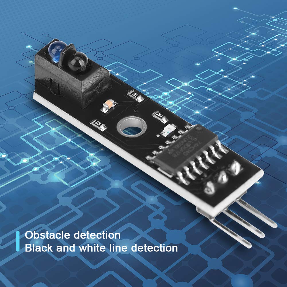 Infrared Tracking Sensor Module 1-Channel Infrared Reflection Tracking Sensor Module Obstacle Avoidance Smart Car Black/White Line Detection 3 Pcs