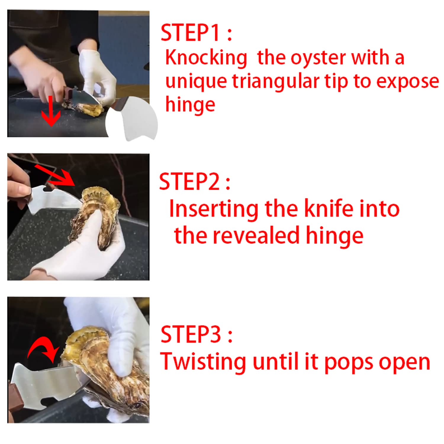 Labstandard Oyster Scallop Shucking Knife,Stainless Steel blade and oak wood Handle with Unique opening design (Beech wood)