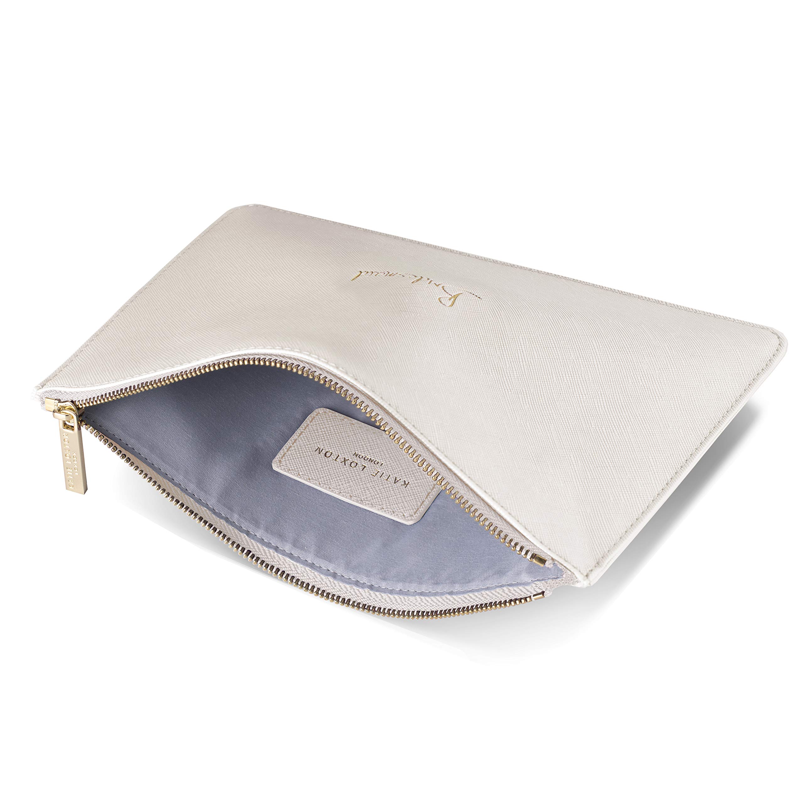 KATIE LOXTON Mother Of The Bride Medium Vegan Leather Clutch Bridal Perfect Pouch Metallic Gold