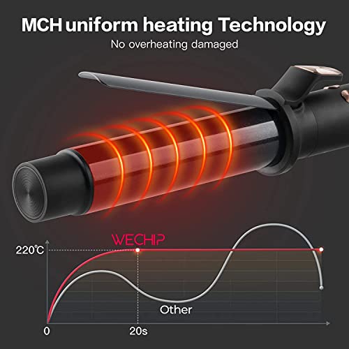Rotating Curling Iron, Automatic Hair Curler, Curling Iron, Curling Wand, 1 1/4 Inch Ionic Rotating Hair Curler for Waves with Extra Long(5.5 inch) Tourmaline Ceramic Barrel (1 1/4 inch)