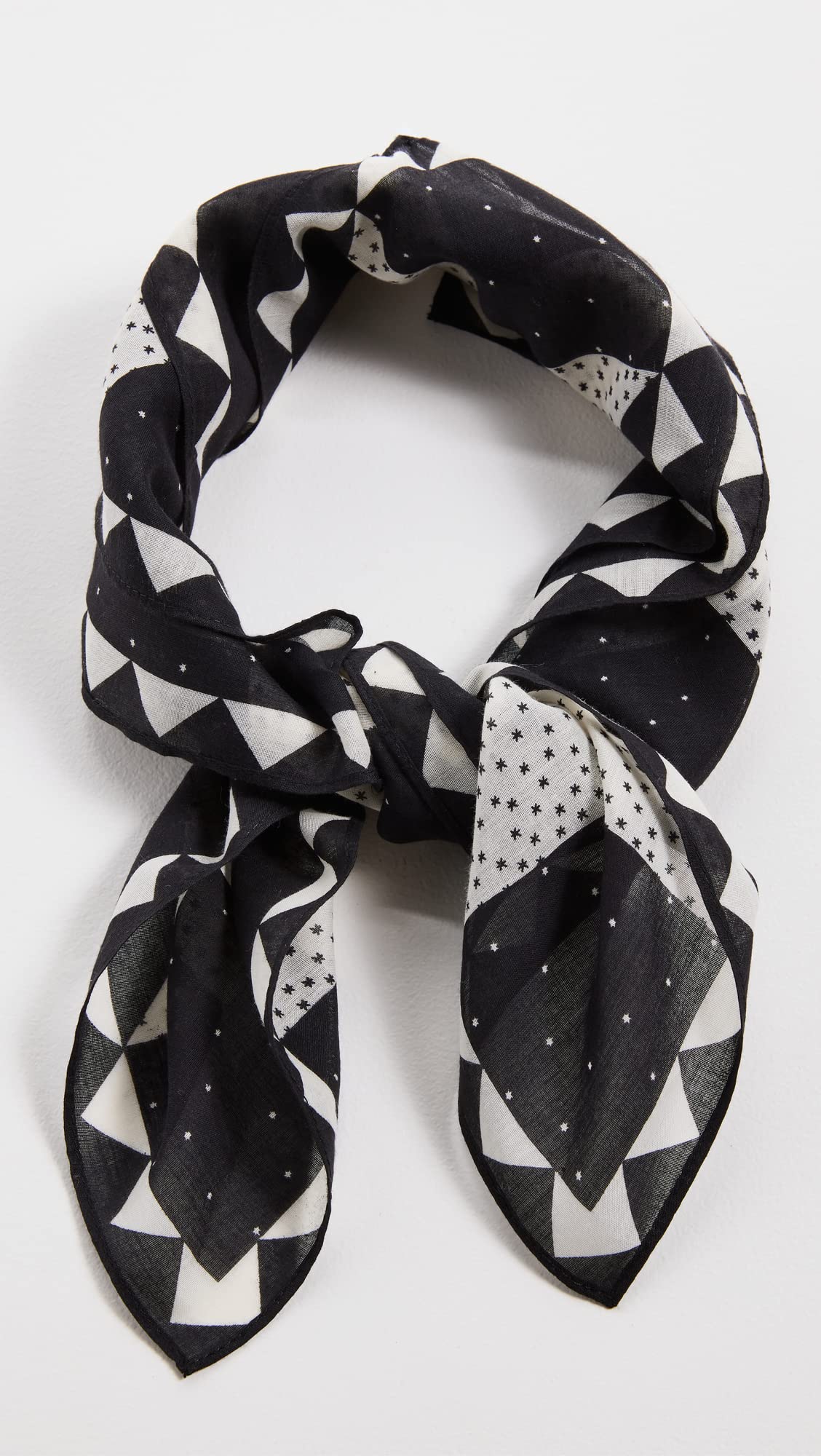 Madewell Women's Washed Bandana, Black Coal (Coal Patchwork), One Size