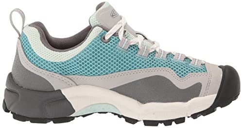 KEEN Women's Wasatch Crest Vent Breathable Hiking Sneakers, Porcelain/Blue Glass, 8