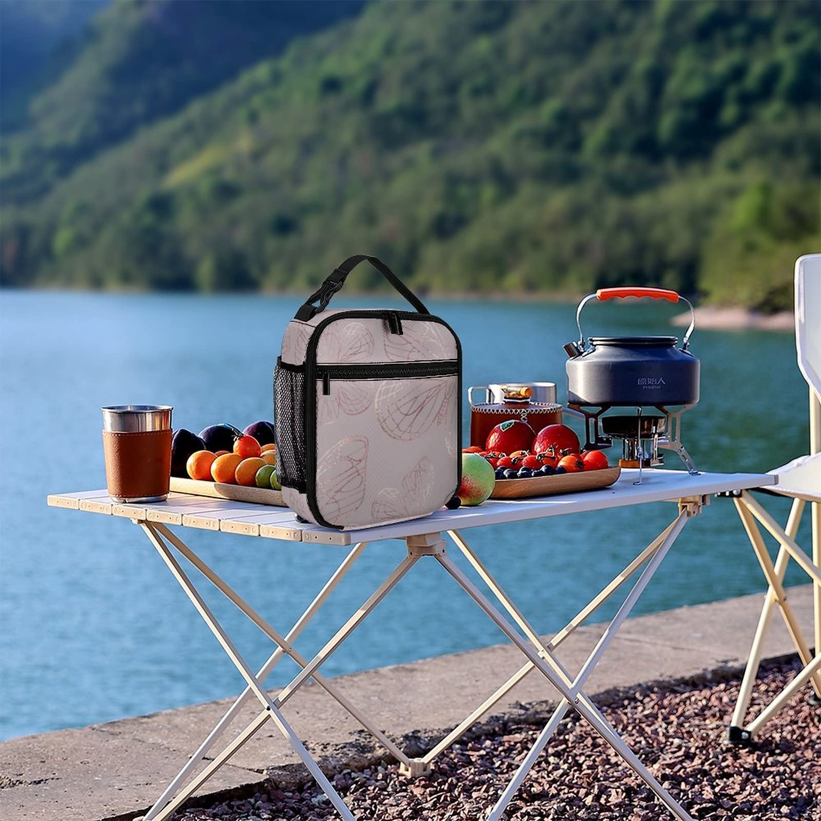 LynaRei Insulated Lunch Box Butterfly Rose Gold Portable Lunch Bag Reusable Small Cooler Lunchbox for Men Women Picnic Travel