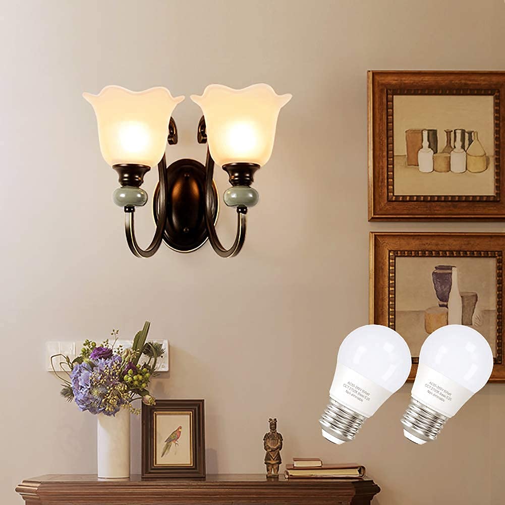 LED Ceiling Fan Light Bulbs 60 Watt Equivalent, 120V A15 Appliance Bulb 6W Warm White 2700K E26 Medium Base Refrigerator Freezer Home Lightbulbs, Non-dimmable, 6 Pack
