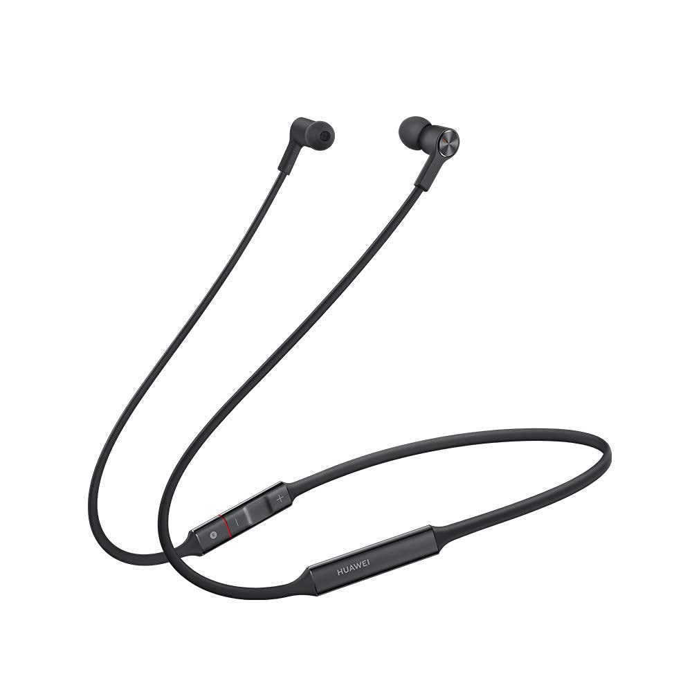 HUAWEI Wireless Earphones, FreeLace Sport Earphone Bluetooth Wireless Headset Memory Cable Metal Cavity IPX5 Fast Charging,Sold by Rolling Tek(Black)