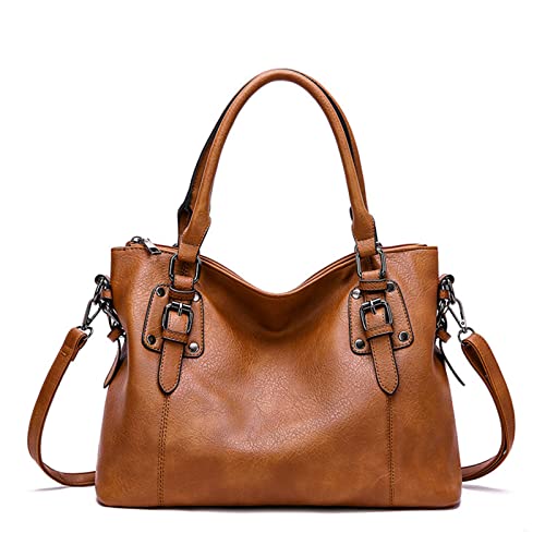 Mayitang Soft PU Large Hobo Crossbody for Women,Ladies Handle Satchel Tote Handbag with Zipper Closure (Black)