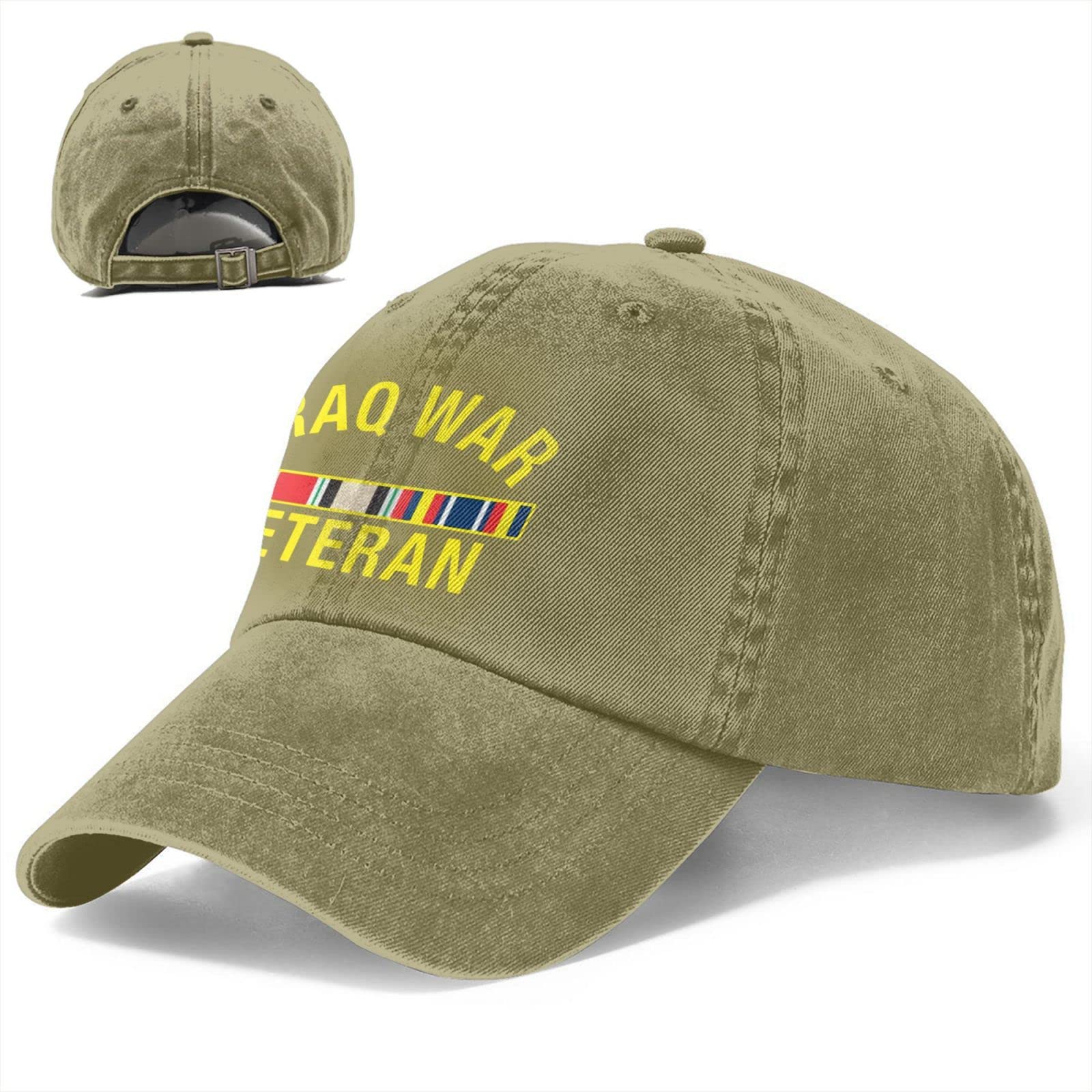 Menglo Iraq War Veteran Unisex Adjustable Cap Trucker Hats Dad Baseball Hats Cotton Cowboy hat Natural