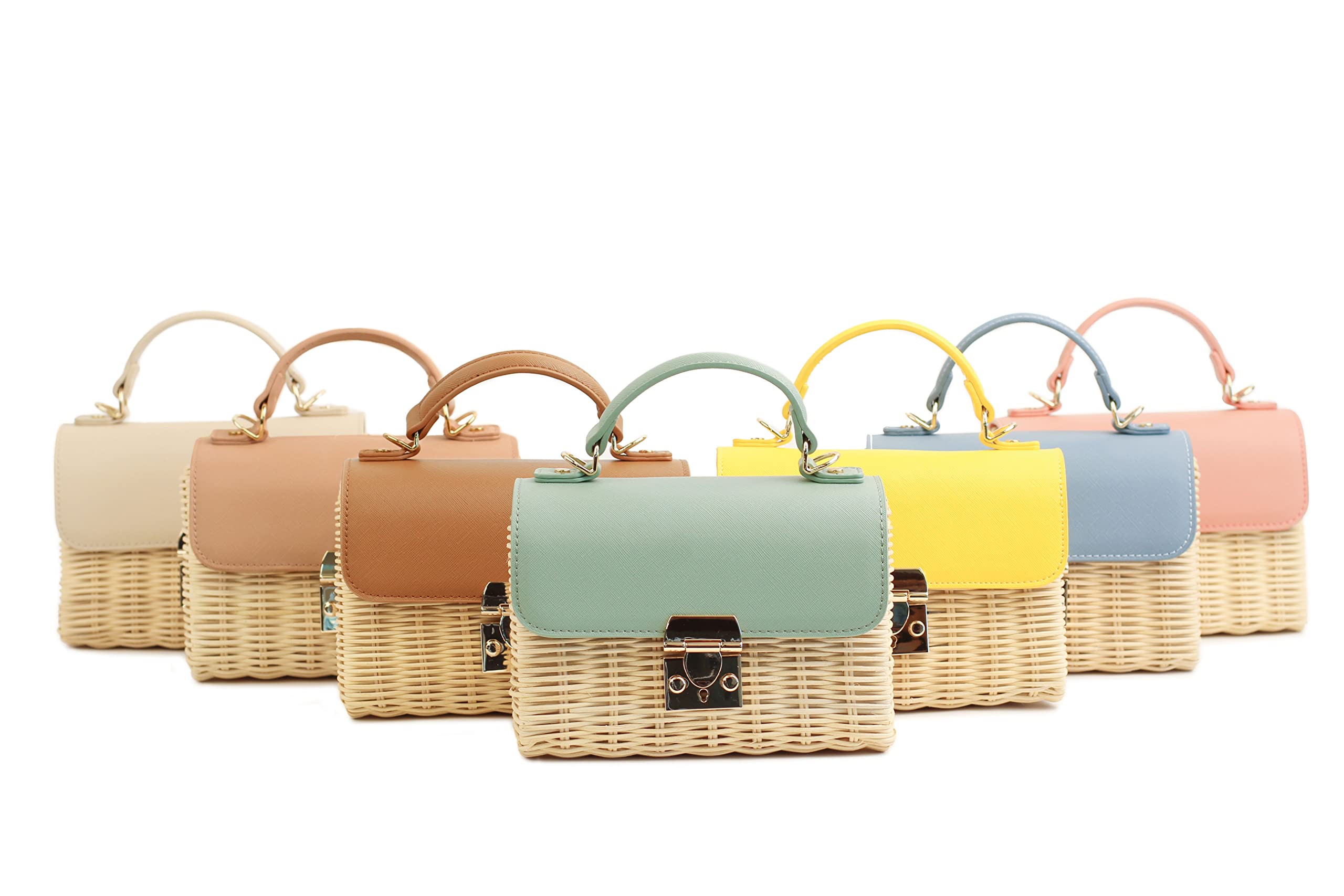 Madison West - The Madeline Crossbody Sunbleached Straw Bag Top Handle Satchel Bag for Women - Bone
