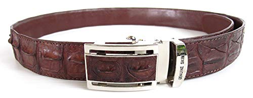 Julie Genuine Real Backbone Crocodile Skin Leather Men's Brown Belt 48"