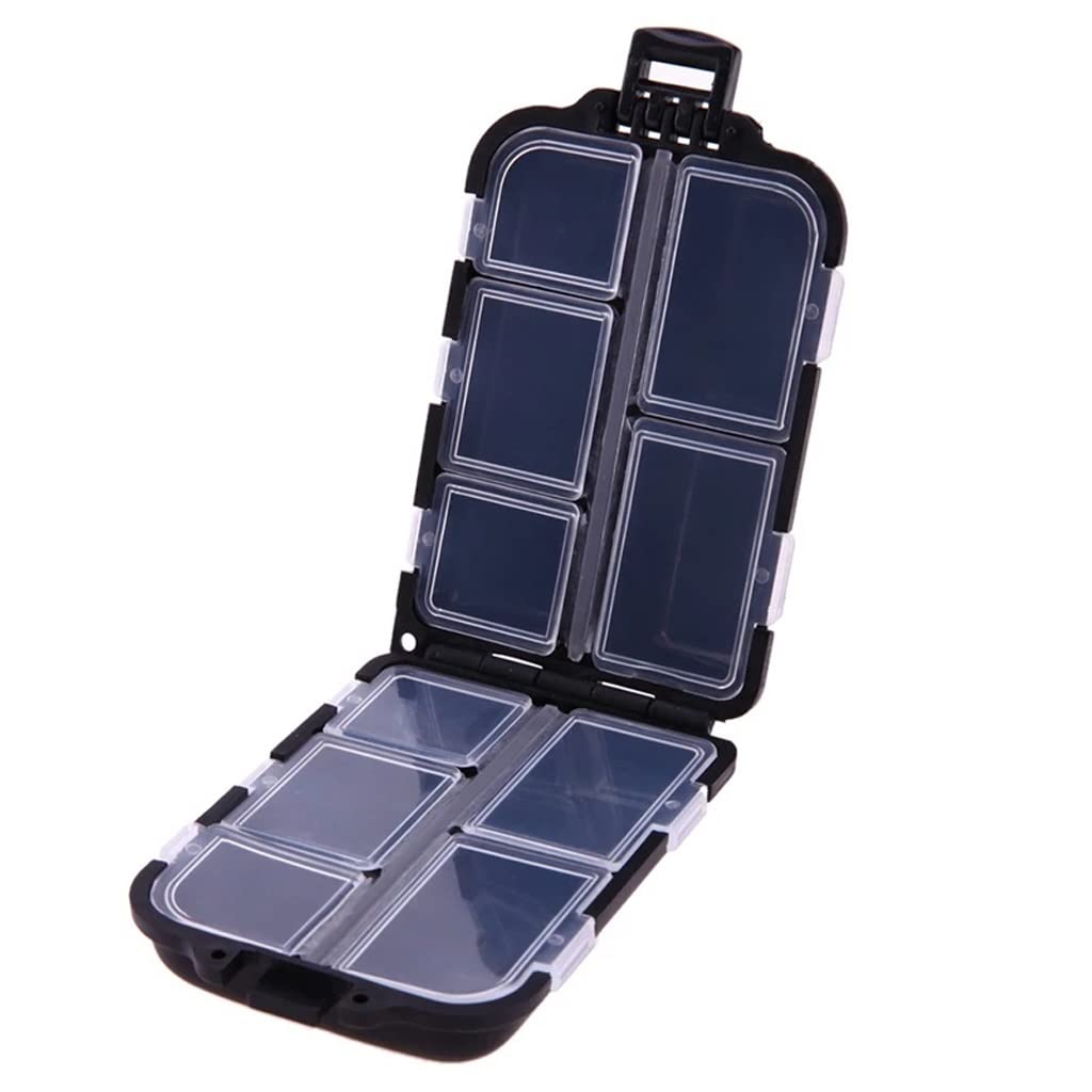 LMMDDP 10 Compartment Mini Storage Case Flying Fishing Tackle Box Fishing Spoon Hook Bait Storage Box Fishing Accessories (Color : D)