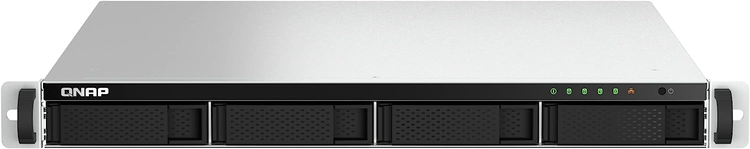 QNAP TS-464U-RP-8G-US 4 Bay High-Speed Rackmount Dual-2.5GbE NAS Intel® Celeron® N5105/N5095 CPU, 8GB DDR4 Memory and 2.5GbE (2.5G/1G/100M) Network Connectivity (Diskless)