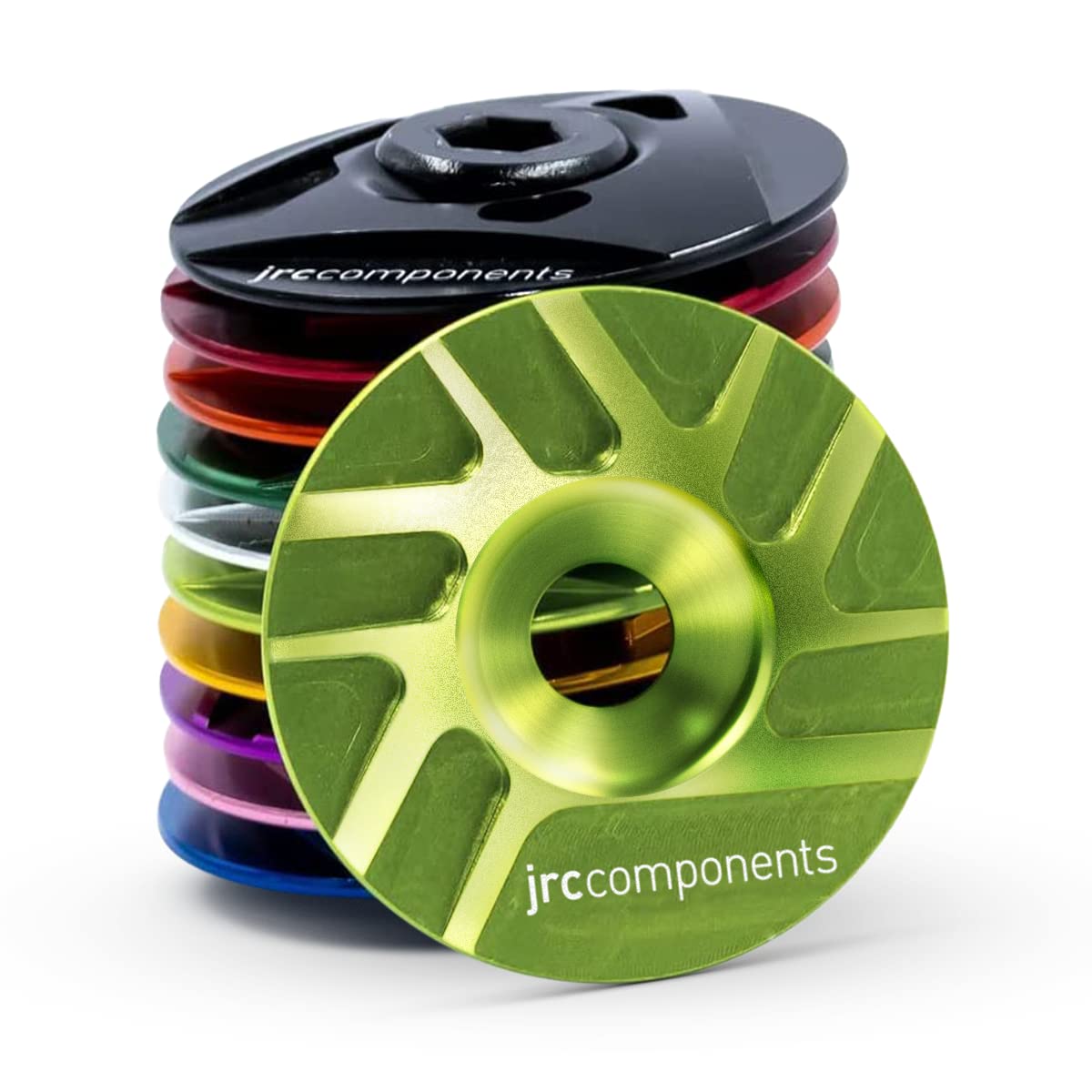 JRC Components Ahead Stem Top Cap Pathway Design | Lightweight 6061-T6 Aluminum Top Cap | Compatible with Road, Gravel & Mountain 1-1/8" Threadless Steerers (Purple)