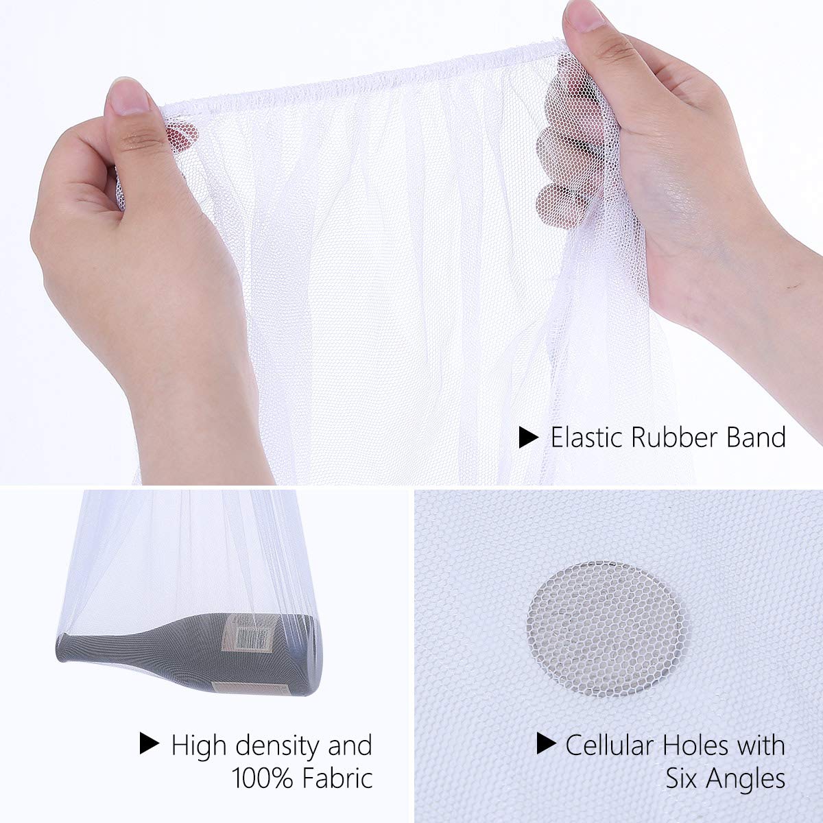 Hrzeem Baby Stroller Mosquito net Full Cover Encryption Breathable Summer Travel and Indoor (White)