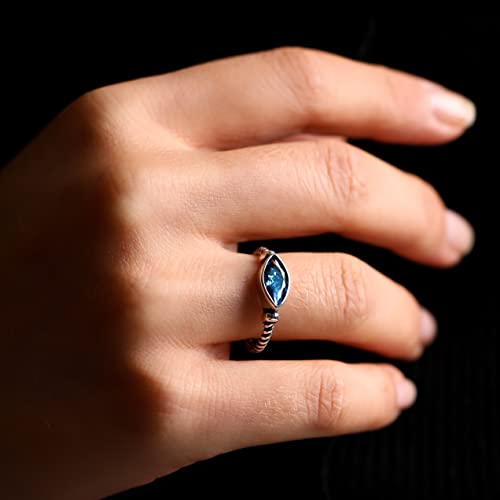 milano palace jewelry Handmade Real 925 Solid Sterling Silver Rings for Women with CZ Cubic Zirconia Aquamarine Color (6)