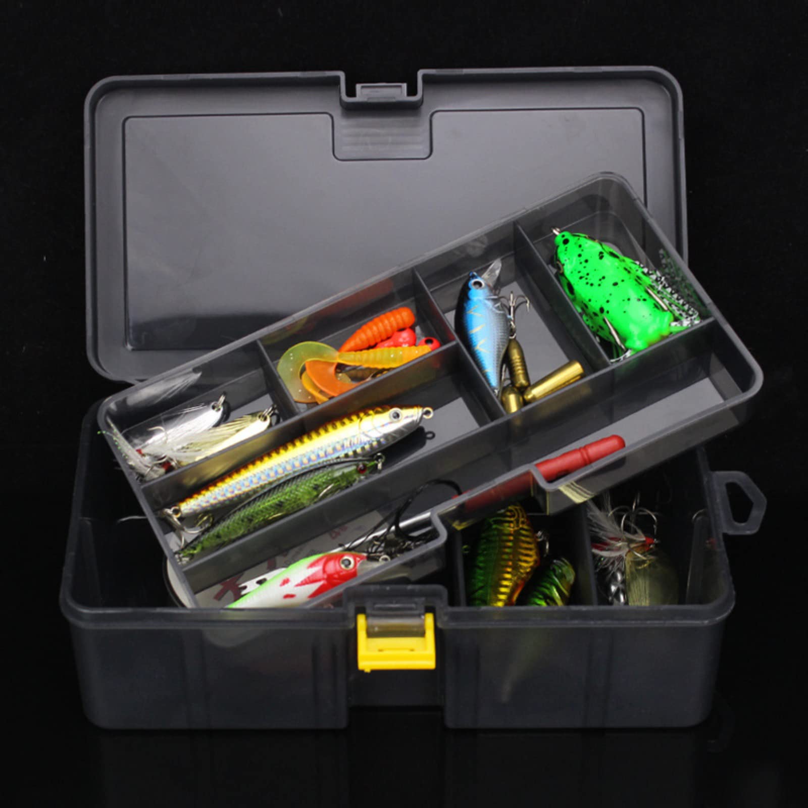 NAKOBE Fishing Tackle Box Double-Layer Sub-Box Pp Material Bait Accessories Tool Box Plastic Box Fishing Gear Tackle Box Organizers and Storage
