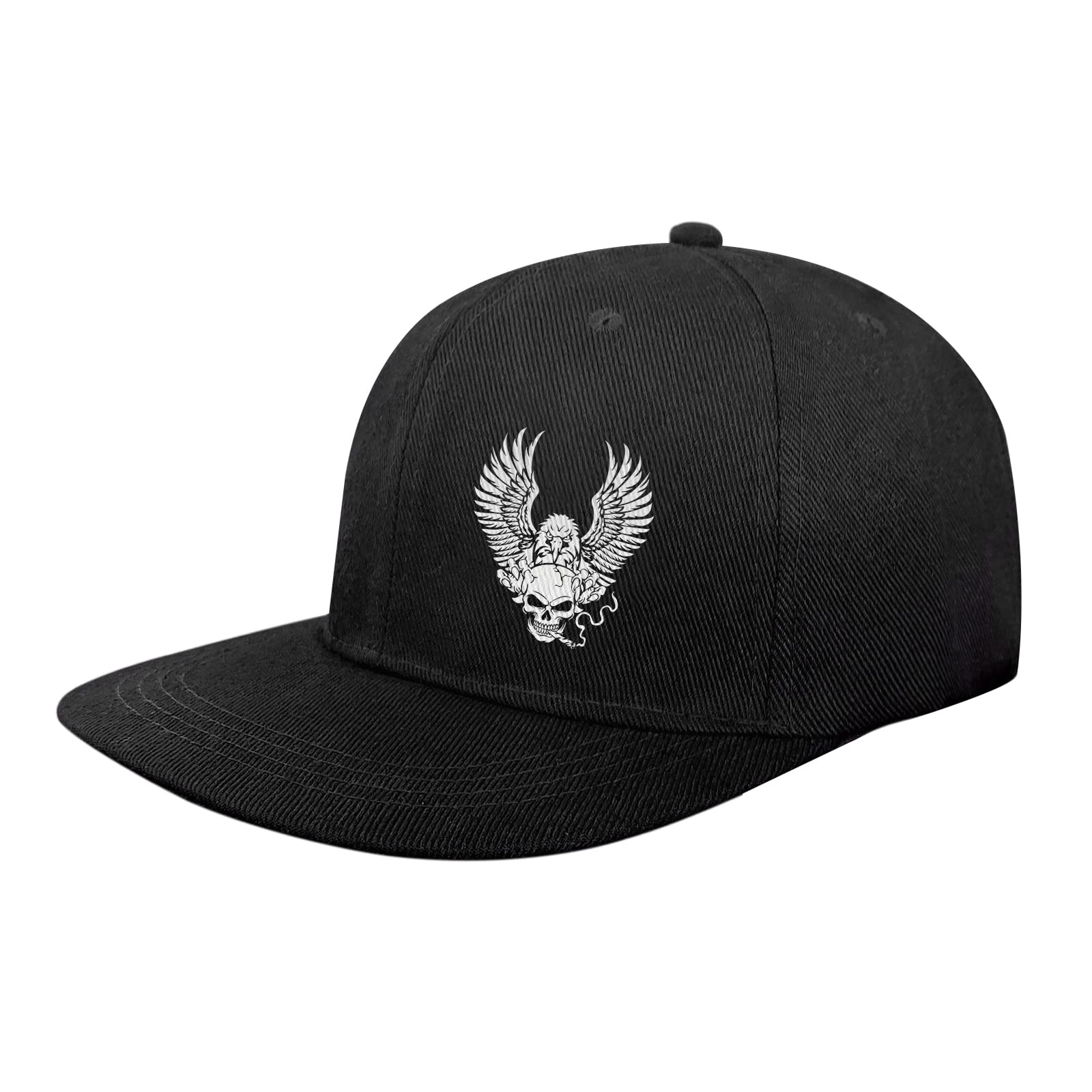 Negi Bald Eagle and Skeleton Item Black Trucker Hats for Men Snapback Hat, Old School Style Mens Hats Snapback Eagles Hat, Classic Skull Hats for Men Women Cap