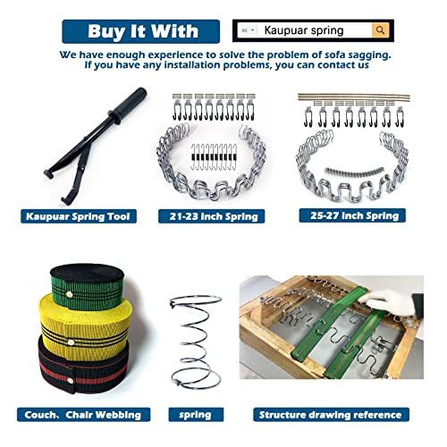 Kaupuar Upholstery Stay Wire for Sofa Furniture Springs Repair Kit ,40 Clips ,Each Section is 25 Inches Long *6 Pcs.