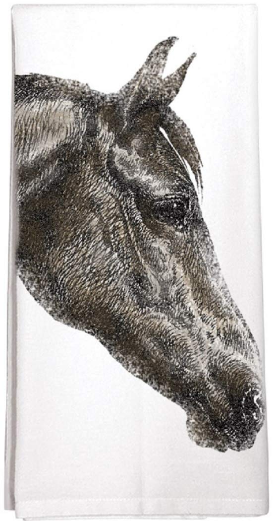 Montgomery Street Dark Horse Face Cotton Flour Sack Dish Towel SLTT154 30 Inches Square
