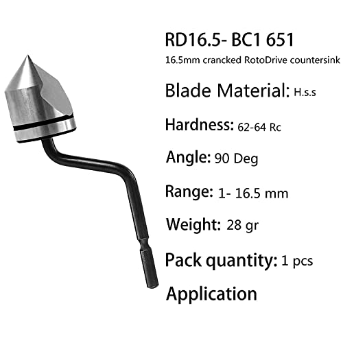 PUKSO Deburring Countersink Tool Set，RD16.5-BC1651 Countersink Hand Reamer, Great Burr Remover Hand Tool for Wood, Plastic, Aluminum, Copper and Steel